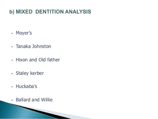 Mixed dentition analysis