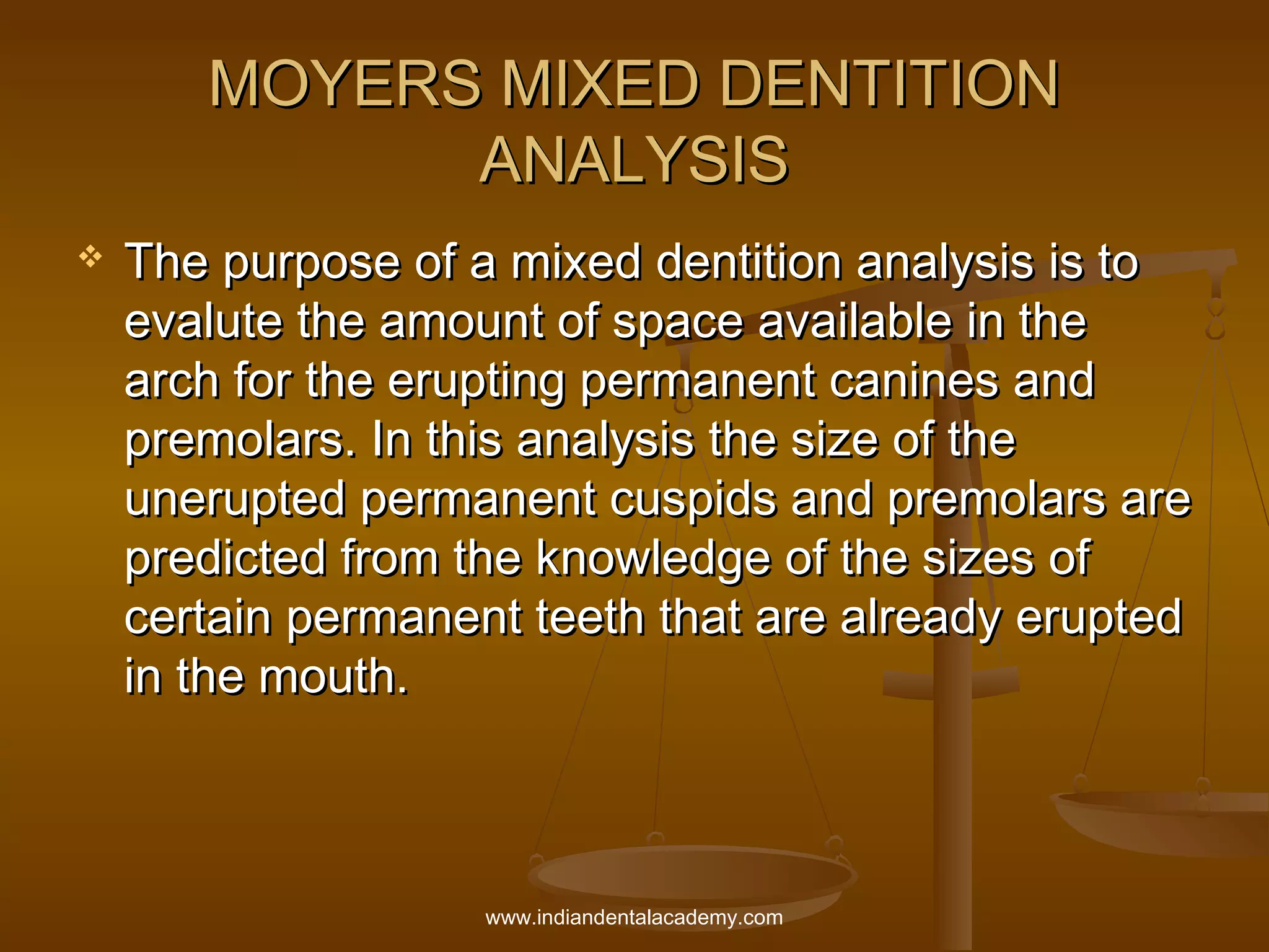 Mixed dentition analysis | PPT