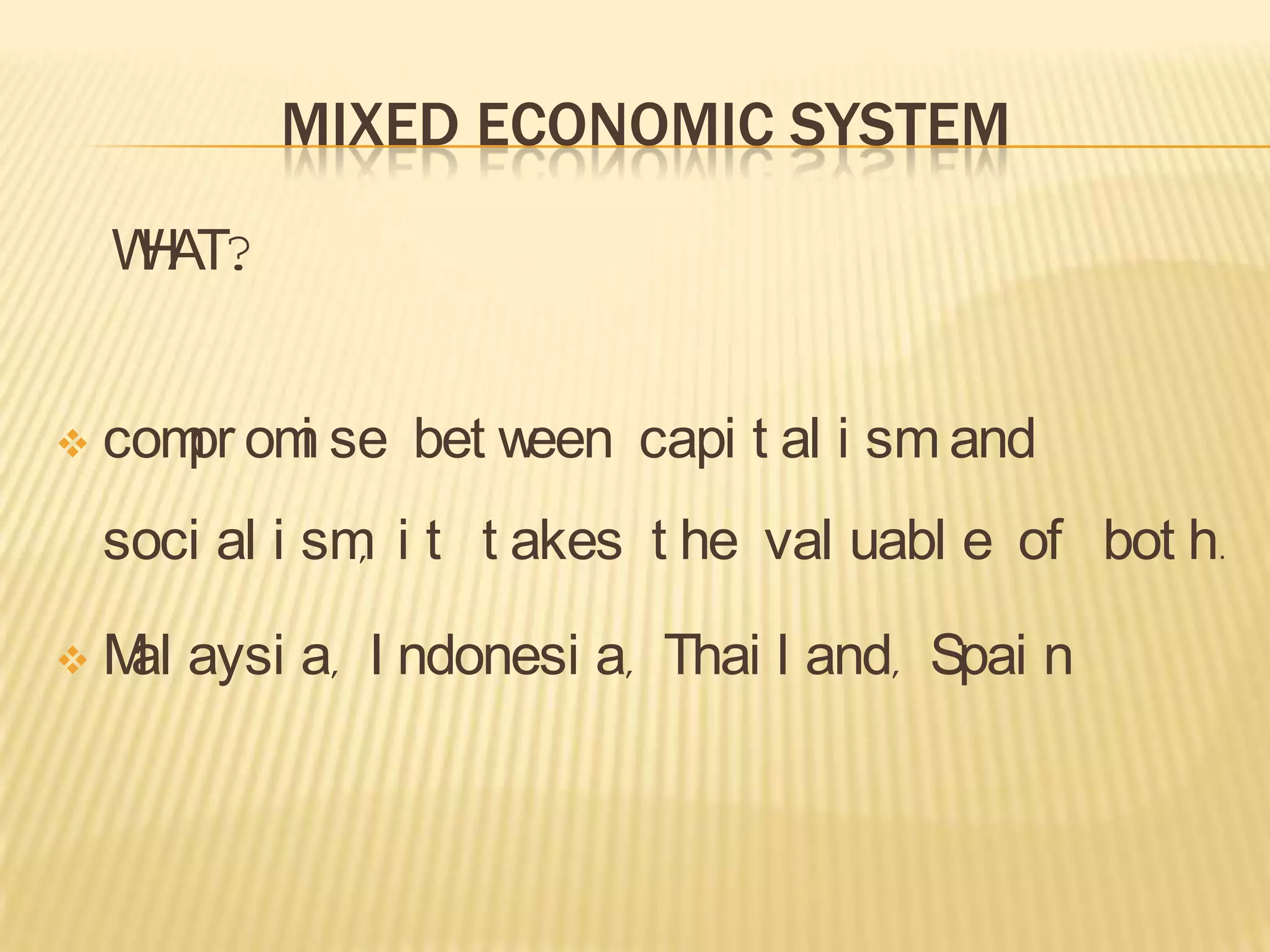 Mixed economic system | PPT