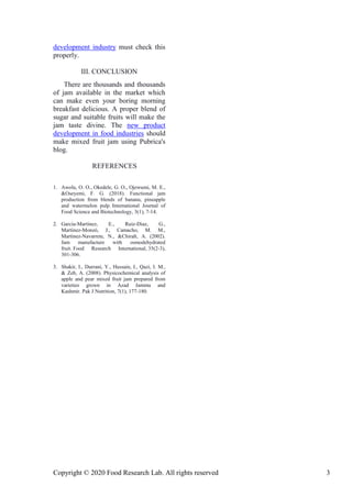 Mixed fruit jam process foodresearchlab | PDF
