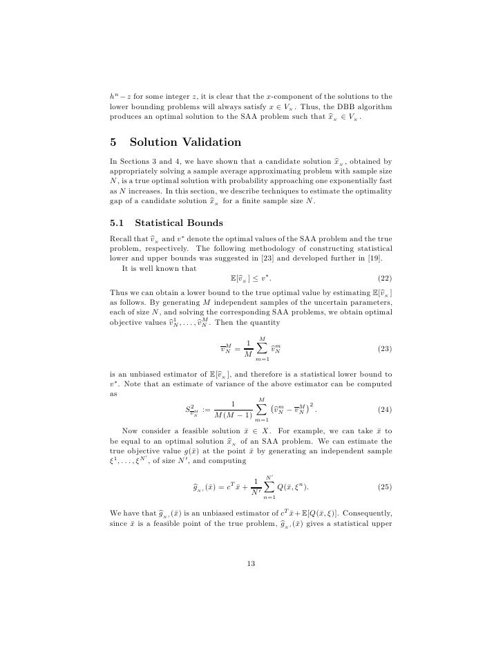 The Sample Average Approximation Method For Stochastic Programs With