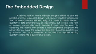 Mixed Method Designs in Research for grade 12 | PPT