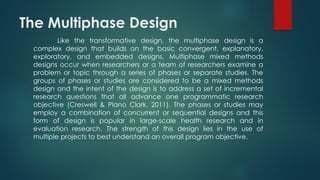 Mixed Method Designs in Research for grade 12 | PPT