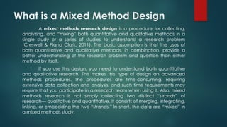 Mixed Method Designs in Research for grade 12 | PPT