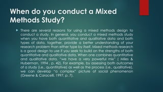 Mixed Method Designs in Research for grade 12 | PPT