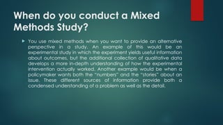 Mixed Method Designs in Research for grade 12 | PPT