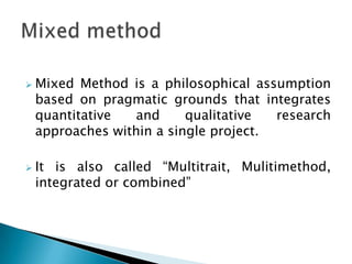 Mixed Method Data | PPTX