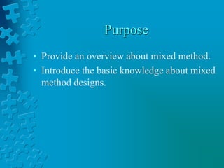 Mixed method research | PPTX