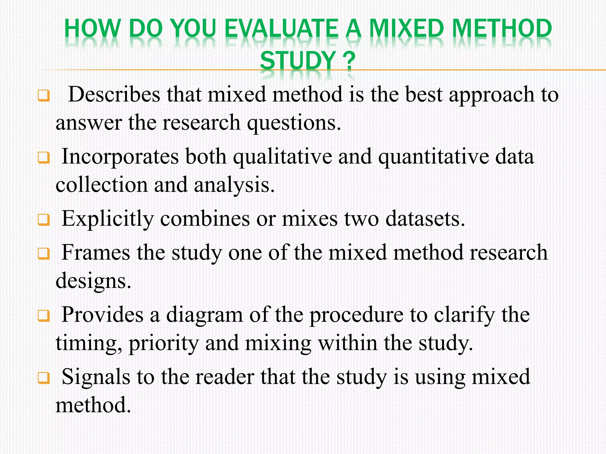 Mixed method research | PPTX