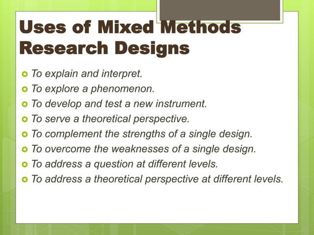 Mixed method research | PPTX | Undergraduate Education | College Education