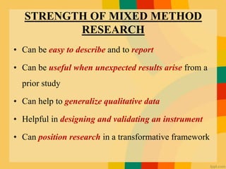 Mixed method research | PPTX