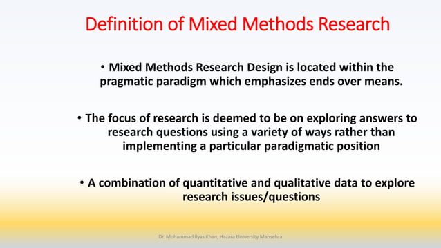 Mixed method research design | PPTX