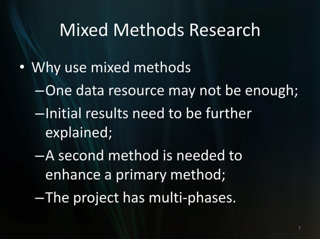 Mixed methods