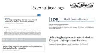 Mixed Methods Research Designs | PPTX