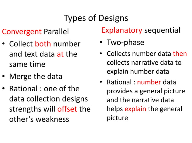 Mixed methods designs | PPTX | Educational Assessment | Education