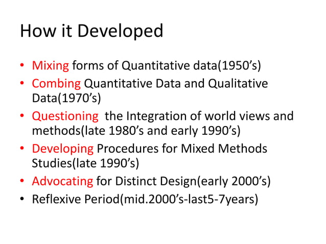 Mixed methods designs | PPTX | Educational Assessment | Education