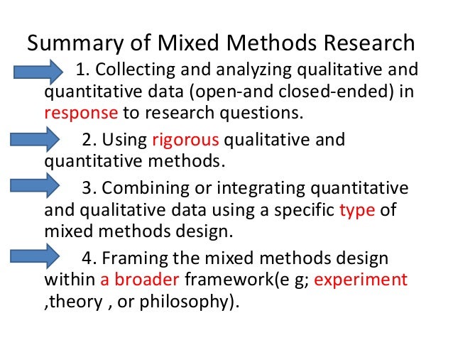 Mixed methods designs