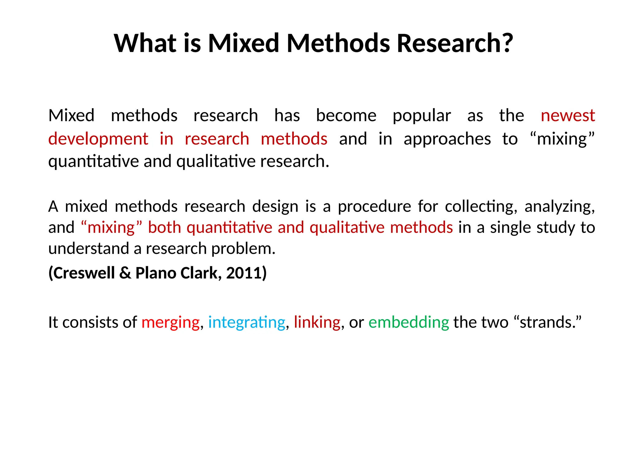 Designing Mixed Methods Research Design. | PPTX