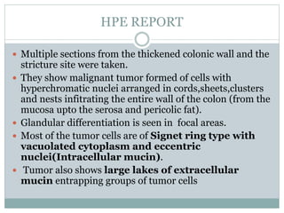Mixed mucinous signet ring ca colon | PPTX