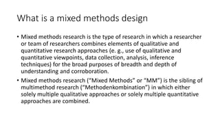 Mixed research design for management discipline | PPTX