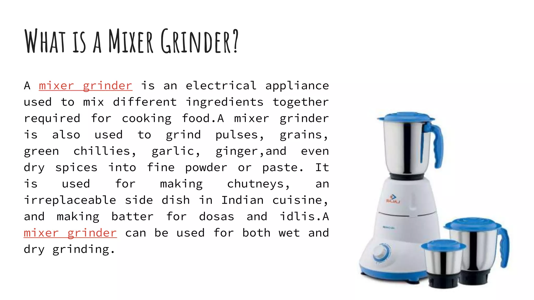 Mixer grinder buying guide | PPTX