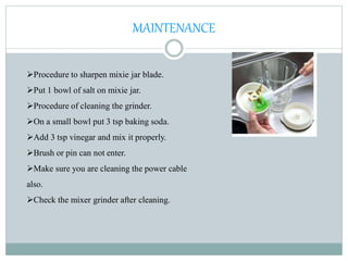 Mixer grinder ppt | PDF