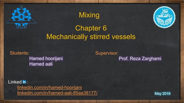 a brief review of the chapter 6 of "Mechanically stirred vessels" of ...