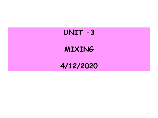Mixing | PPT | Free Download