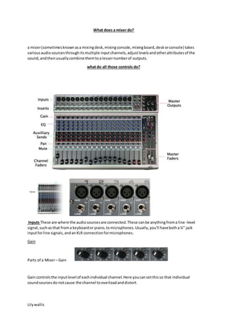 Mixing desks | DOCX