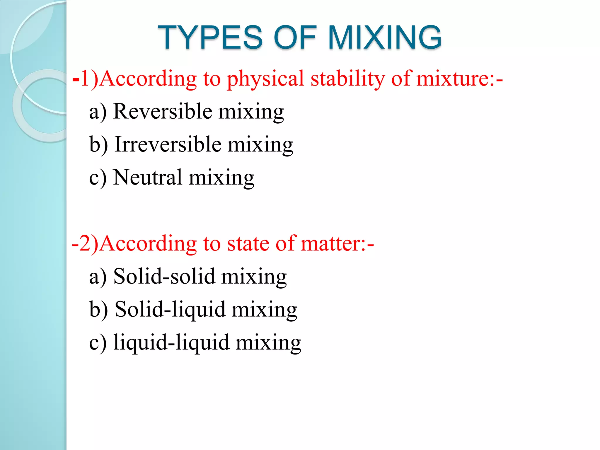 MIXING AND FILTRATION | PPTX