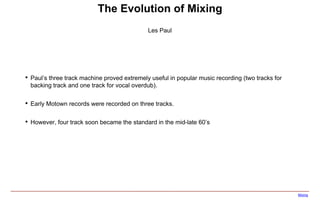 Mixing fundamentals | PPTX