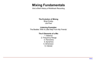 Mixing fundamentals | PPTX