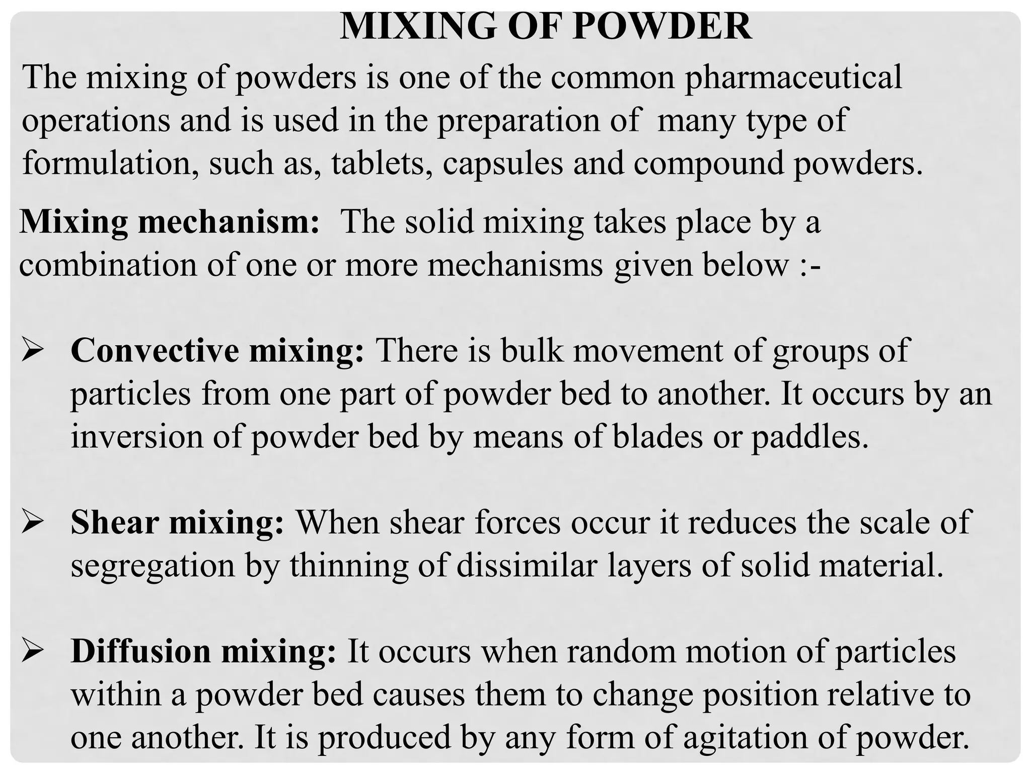 Mixing and Homogenization, Mixing and homogenization of drugs, Topic ...