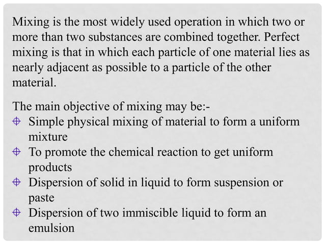Mixing and Homogenization, Mixing and homogenization of drugs, Topic ...