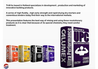 Mixing instructions_CALUMEX UPC WHITE - CALMIX mortars | PDF | Chemistry | Science