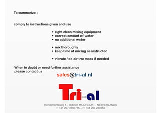 Mixing instructions_CALUMEX UPC WHITE - CALMIX mortars | PDF ...