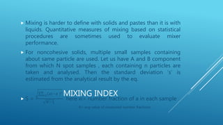 Mixing & mixing index | PPTX