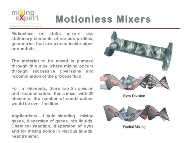Mixing of liquids, solids and high viscosity materials