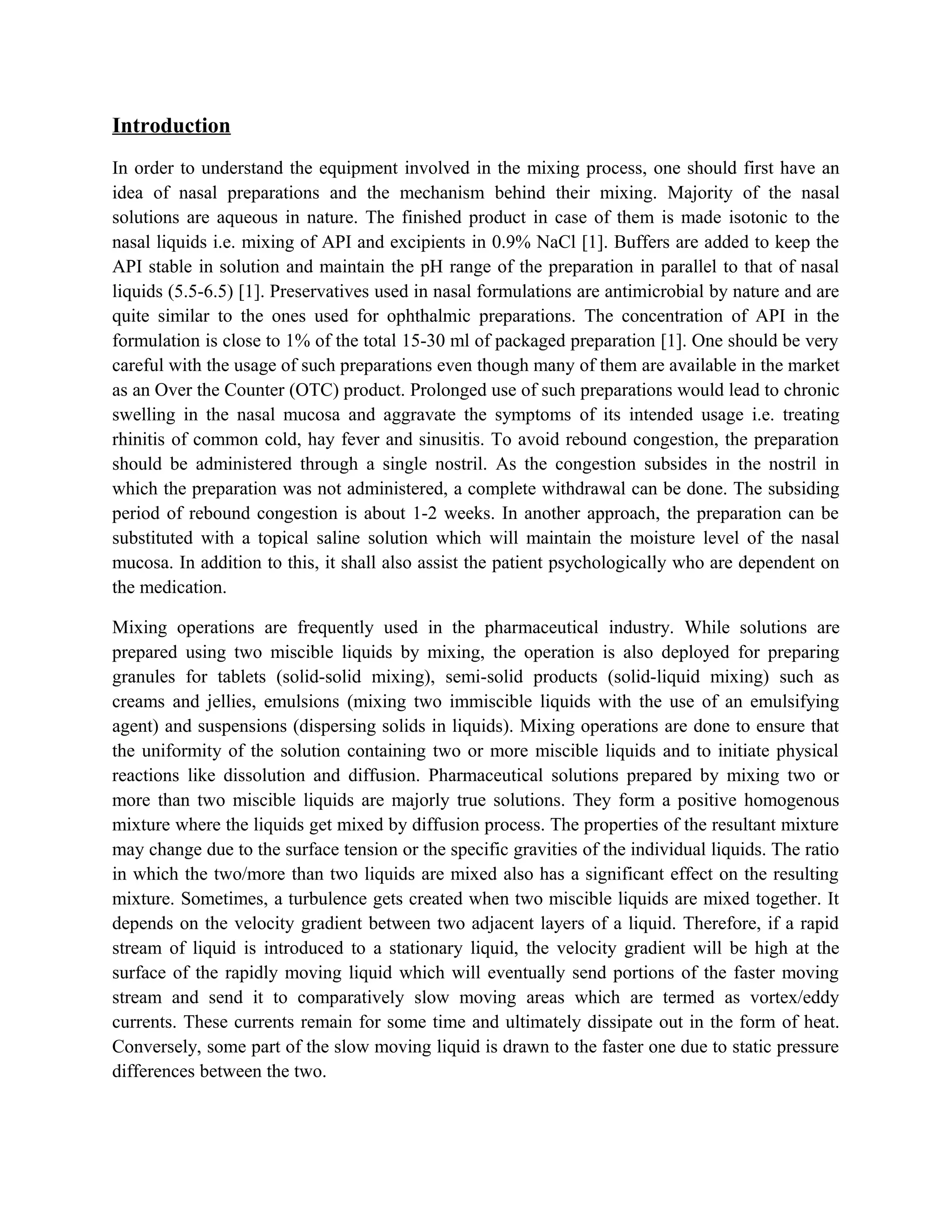 Mixing of Pharmaceutical Solutions | DOC
