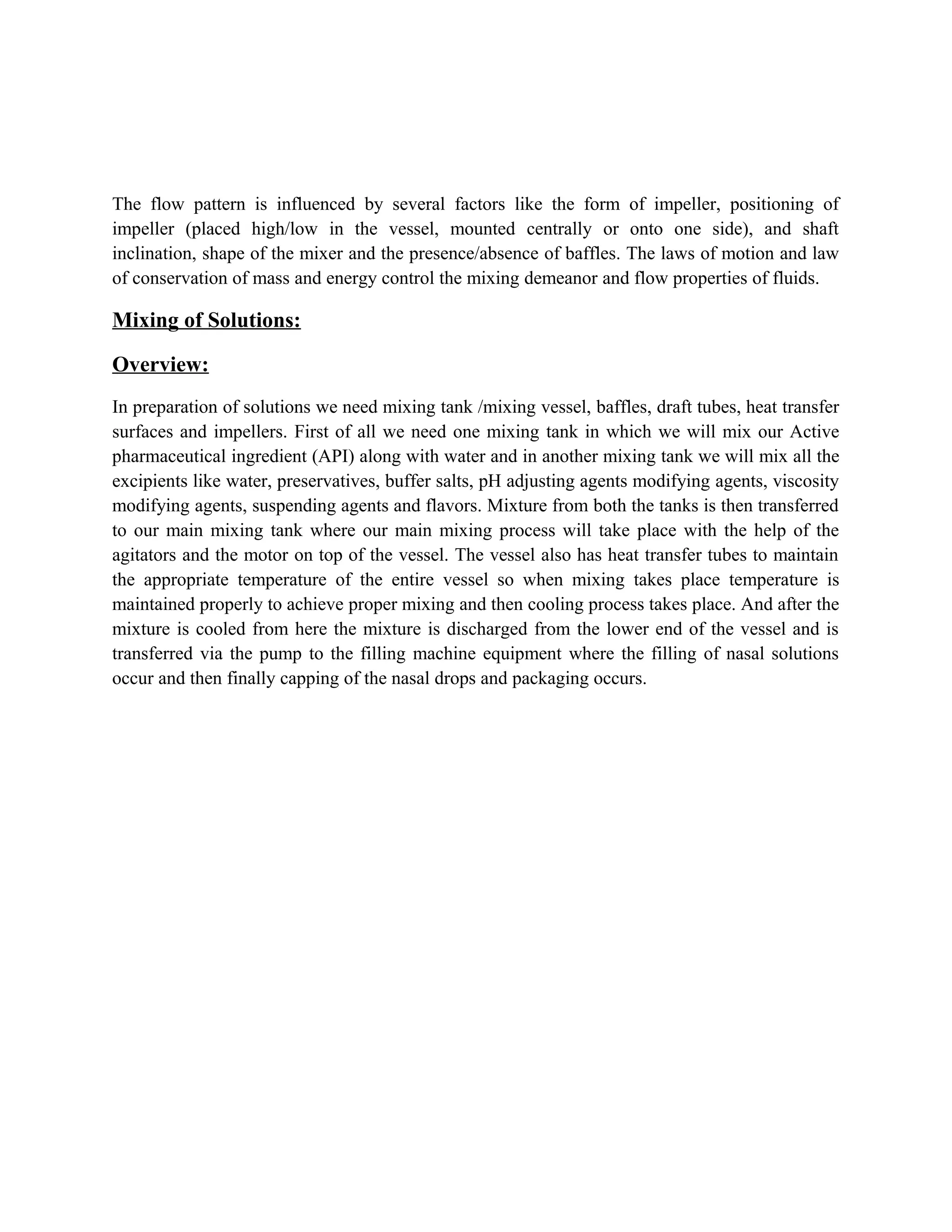 Mixing of Pharmaceutical Solutions | DOC