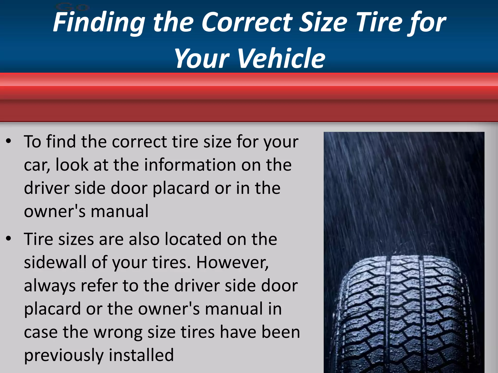 Mixing Tires and Matching Sizes | PPT