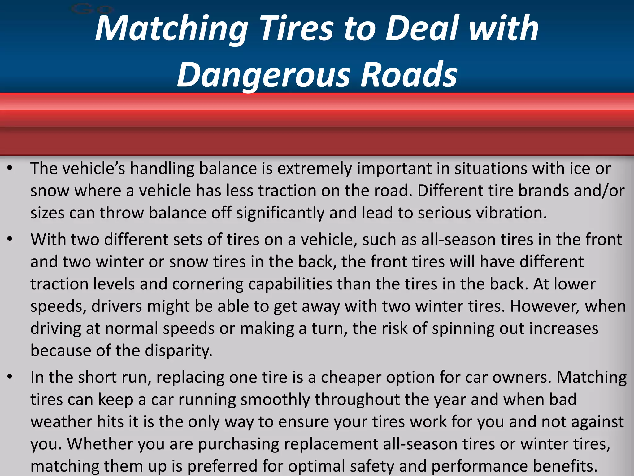 Mixing Tires and Matching Sizes | PPT