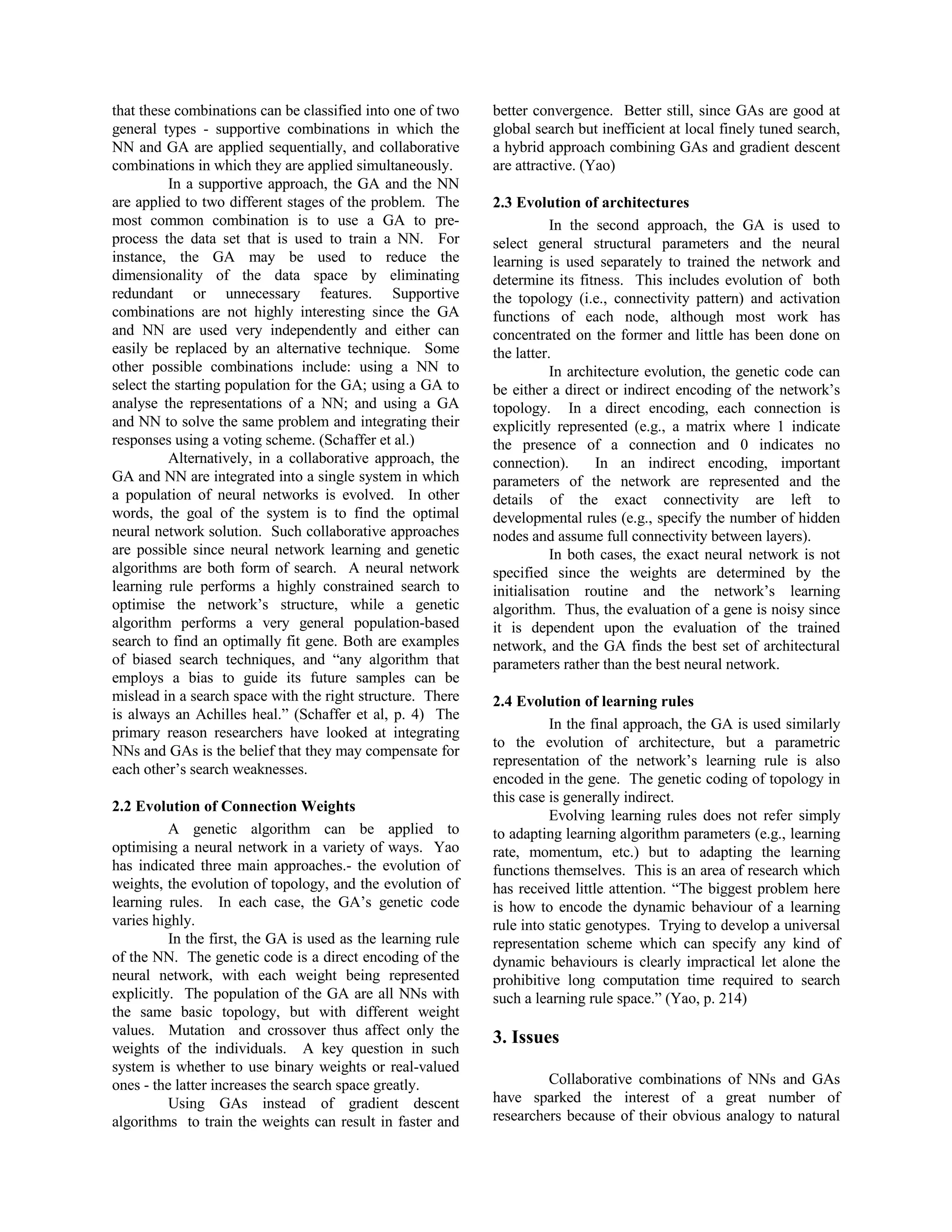 Methods Of Combining Neural Networks And Genetic Algorithms Pdf