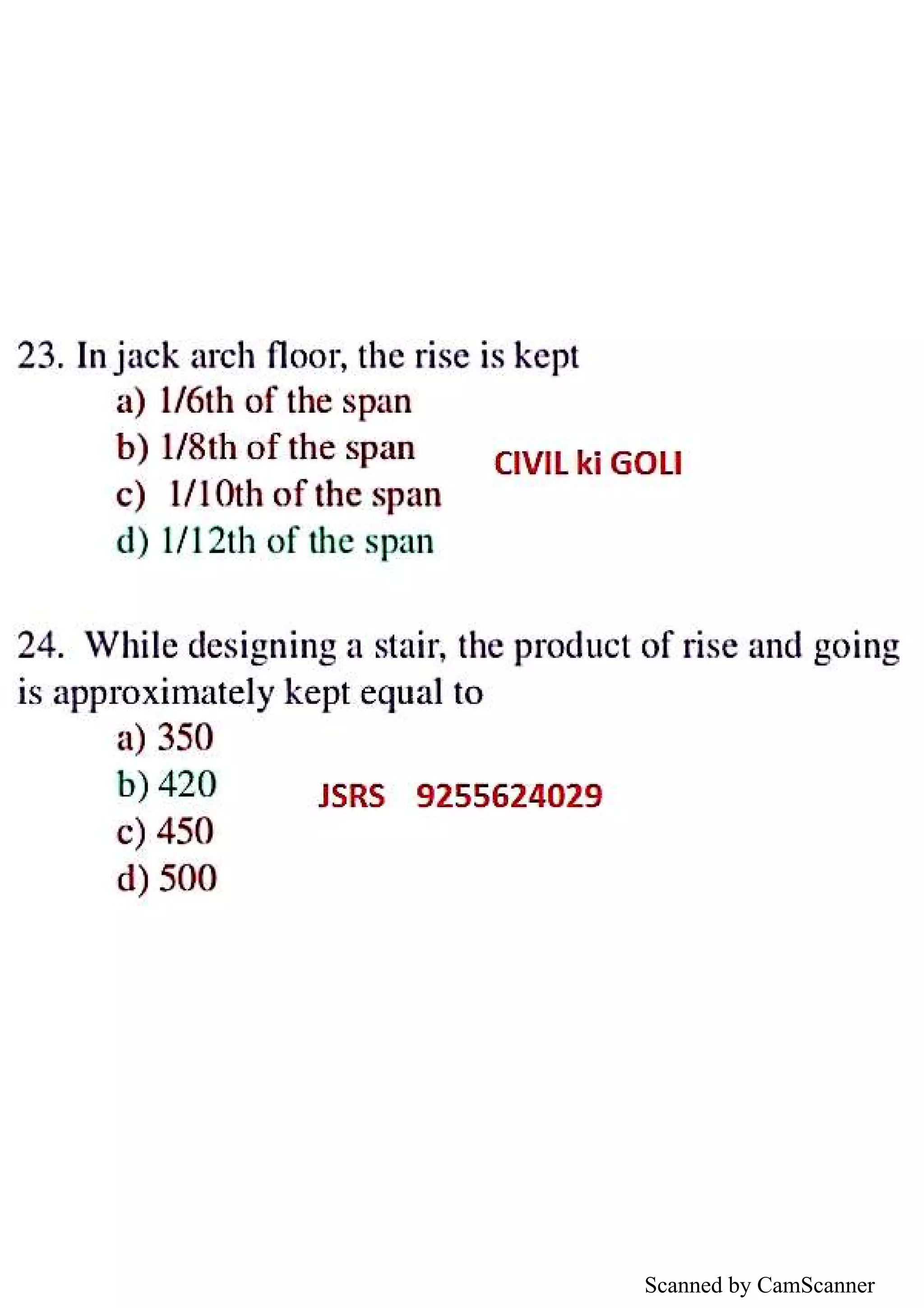 Mix questions (civil ki goli) | PDF