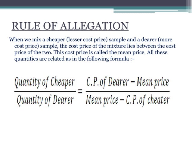 Mixture & alligation with tricks | PPTX | Commodities | Economy