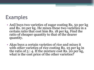 Mixture & alligation with tricks | PPTX | Commodities | Economy