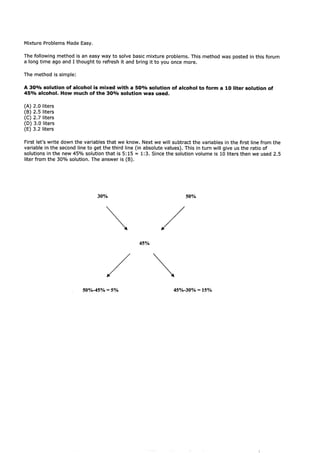 Mixture problems made easy | PDF