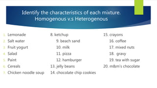 Mixtures | PPTX | Physics | Science