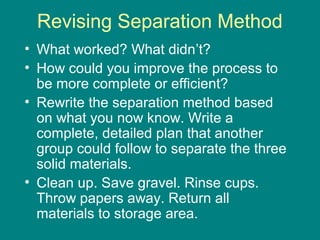 Mixtures 1-3 Separating a Dry Mixture | PPT