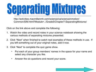 General Chemistry Mixtures and Separation.ppt